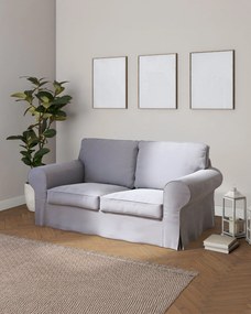 Potah na pohovku IKEA Ektorp 2-místná rozkládací  NOVÝ MODEL 2012 barva šedá látka lesklé, sametová