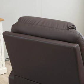 HOMCOM TV křeslo se stojánkem 8 masážních bodů časovač dálkové ovládání boční kapsa pěna 88x99x106 cm Hnědá pro relaxaci a pohodlí | Aosom.de