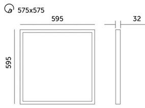 LED Stm. podhledový panel CAPRI LED/25/36/40W/230V 3000/4000/5700K IP44 60x60 cm