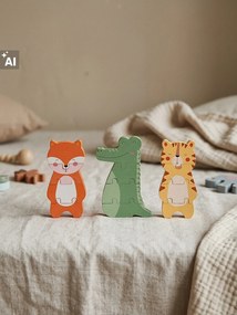 Sinsay - Dřevěné puzzle ve tvaru zvířat 3 pack - vícebarevná