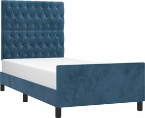 Rám postele bez matrace tmavě modrý 90x200 cm samet 3125920