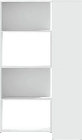 Rohová 4patrová knihovna bílá 85 x 85 x 140 cm kompozitní dřevo 3307810
