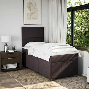 Box spring postel s matrací tmavě hnědá 90x200 cm textil 3293847