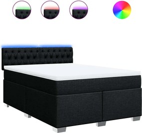 Box spring postel s matrací černá 160x200 cm textil 3288248