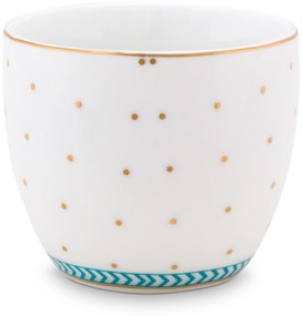 Pip Studio Jolie Dots Gold Kalíšek na vajíčko, bílý (porcelánová vajíčkovka)