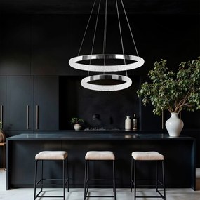 Toolight Toolight, LED závěsné osvětlení 63cm, 80W, G046-2CP, chromová, OSW-06314