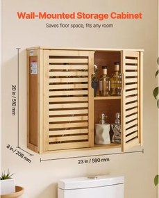 Koupelnová nástěnná skříňka VEVOR, 590 × 208 × 510 mm