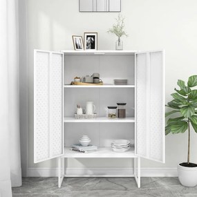 Komoda bílá 80 x 35 x 135 cm ocel 335875