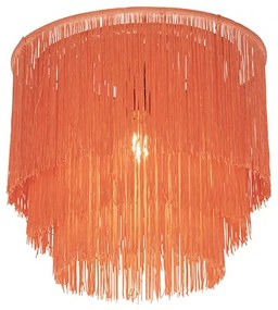 Orientální stropní svítidlo zlatavě růžové odstín s třásněmi - Franxa