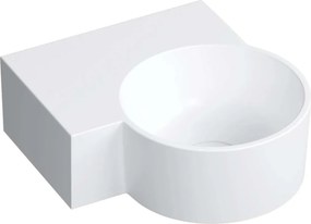 OMNIRES Ovo M+ - Umývátko 34x35 cm, bez přepadu, bez otvoru pro baterii, levé, matná bílá OVO335UWLBM