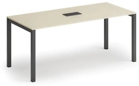 Stůl SQUARE 1800 x 800 x 750, bříza + stolní zásuvka TYP IV, černá