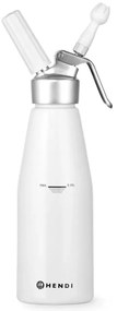 Bílá šlehačková láhev z hliníku Hendi Kitchen Line, 1 l