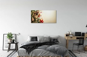 Obrazy na plátně Větvičky dárky perník kužely 125x50 cm