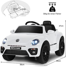 Costway VW Beetle dětské auto s hudbou a 2 režimy osvětlení včetně 2,4 G