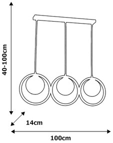 Lustr na lanku BOSTON 3xE14/40W/230V