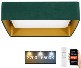 Brilagi-LED Stmívatelné svítidlo VELVET SQUARE LED/36W/230V Wi-Fi Tuya+DO zelená