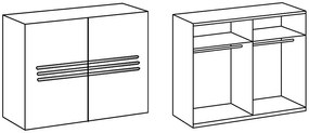 Šatní skříň s posuvnými dveřmi Anna, 225 cm, bílá