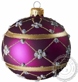 Vánoční koule fialová dekor