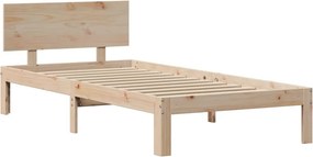 Rám postele s čelem 90 x 200 cm masivní borové dřevo 3306080