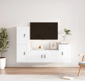vidaXL 4dílný set TV skříněk kompozitní dřevo [3188598] Barva: Bílá