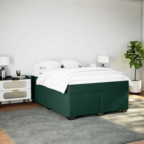 Box spring postel s matrací tmavě zelená 140x200 cm samet 3285290