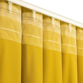 ZATEMŇOVACÍ ZÁVĚS NA PÁSCE MADLEN 140X300 CM HOŘČICOVÁ