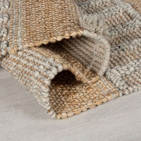 Flair Rugs, Běhoun Jubilant Medina Jute Natural/Grey, 60x230, béžová, ložnice