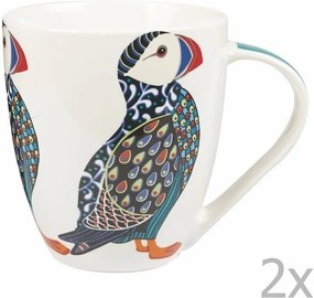 Sada 2 hrnků z porcelánu Churchill China Paradise Puffin, 500 ml
