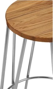 Barová stolička z jilmového dřeva ve stříbrné barvě/v přírodní barvě (výška sedáku 75 cm) District – Premier Housewares