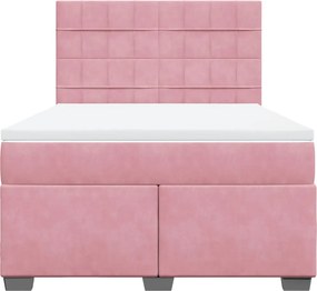 Box spring postel s matrací růžová 160x200 cm samet 3290959