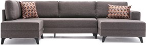 Hanah Home Šestimístná pohovka EFSUN hnědá 300 cm
