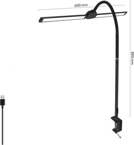 Brilagi - LED Stmívatelná stolní lampa USB VARIO LED/14W/5V 3000-6000K černá