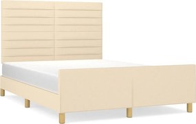 Rám postele bez matrace krémový 140 x 190 cm textil 3125135