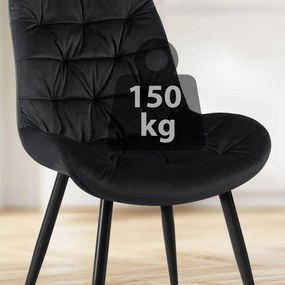 Jídelní židle Rossford samet – černá