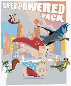 Zuty - super power pack (dc liga supermazlíčků), 40×50 cm, bez rámu a bez vypnutí plátna