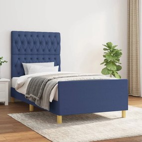 Rám postele bez matrací modrá 100x200 cm textil 3125282