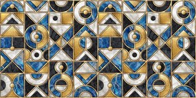 Lenbutik Lněné prostírání 48x32 cm Art deco - geometrické vitráže/ geometric stained glass window
