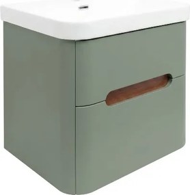 Koupelnová skříňka s umyvadlem SAT Fusion 57,5x53x45 cm eukalyptově zelená mat SATFUSION260EZMW