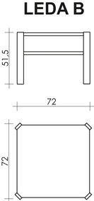 Konferenční stolek LEDA B 72x72 cm, masiv a dýha buk, český výrobek