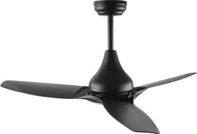 NV 5267302 Stropní ventilátor se světlem SAMOA tělo z oceli matná černá a sklo 3ABS černé listy LED 18W 3000K - NOVA LUCE
