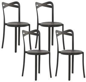 Sada 4 jídelních židlí plastových černých CAMOGLI Beliani