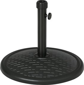 Betonový podstavec pro slunečníky Outsunny s hmotností 14 kg pro slunečníky s průměrem Ø32-38 mm pro zahradu, terasu, patio Ø46x34 cm Černý | Aosom
