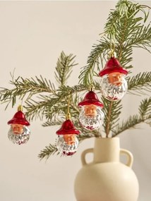 Sinsay - Vánoční ozdoby ve tvaru Santa Clause, 4 pack - vícebarevná