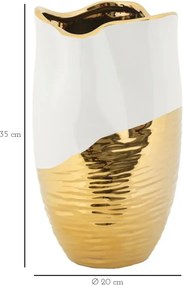 Váza Lux 35 cm zlatá/bílá