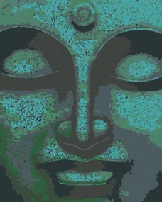 zuty zuty - malování podle čísel - zelený buddha, 80x100 cm, plátno
