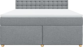Box spring postel s matrací světle šedá 180 x 200 cm textil 3289073