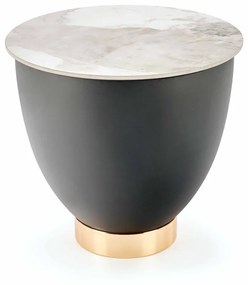 Konferenční stolek CECILIA S bílý mramor/šedý/zlatý