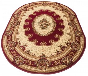 *Kusový koberec klasický vzor bordó ovál 70x140cm