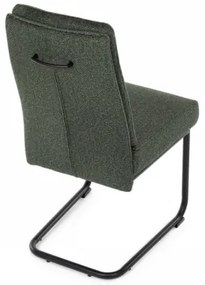 Jídelní židle zelená látka nohy černý kov DCL-P3107 GRN2