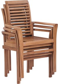 vidaXL Stohovatelné jídelní židle 4 ks masivní teak [44665]